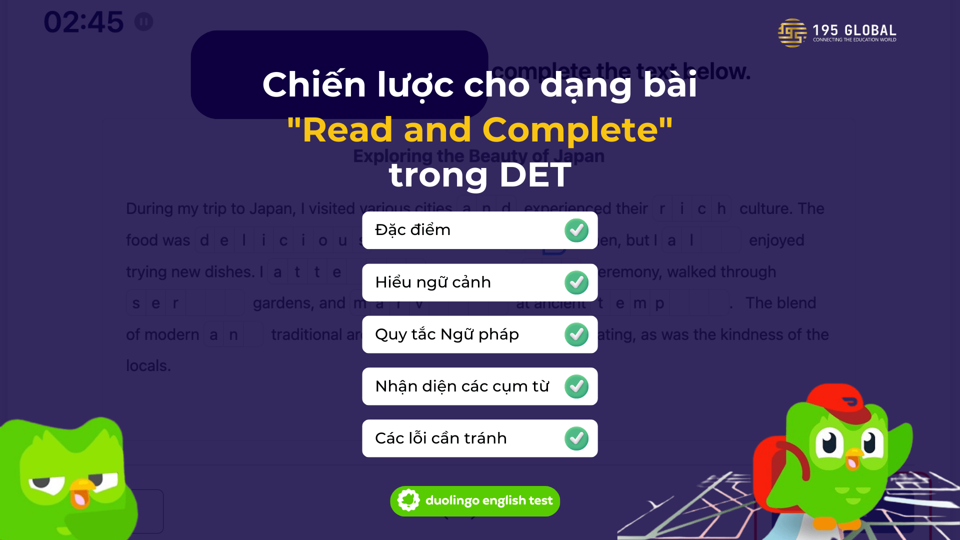 Chiến lược cho dạng bài "Read and Complete" trong Duolingo English Test