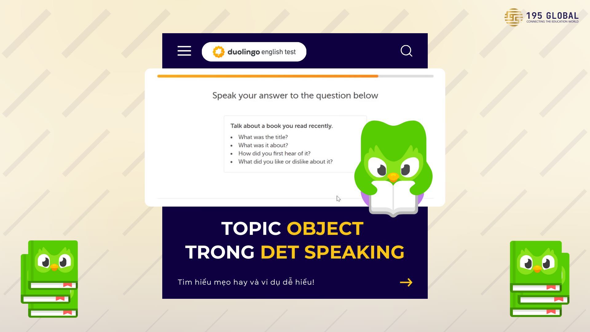 Cách đạt điểm tối đa ở Topic Object trong DET Speaking
